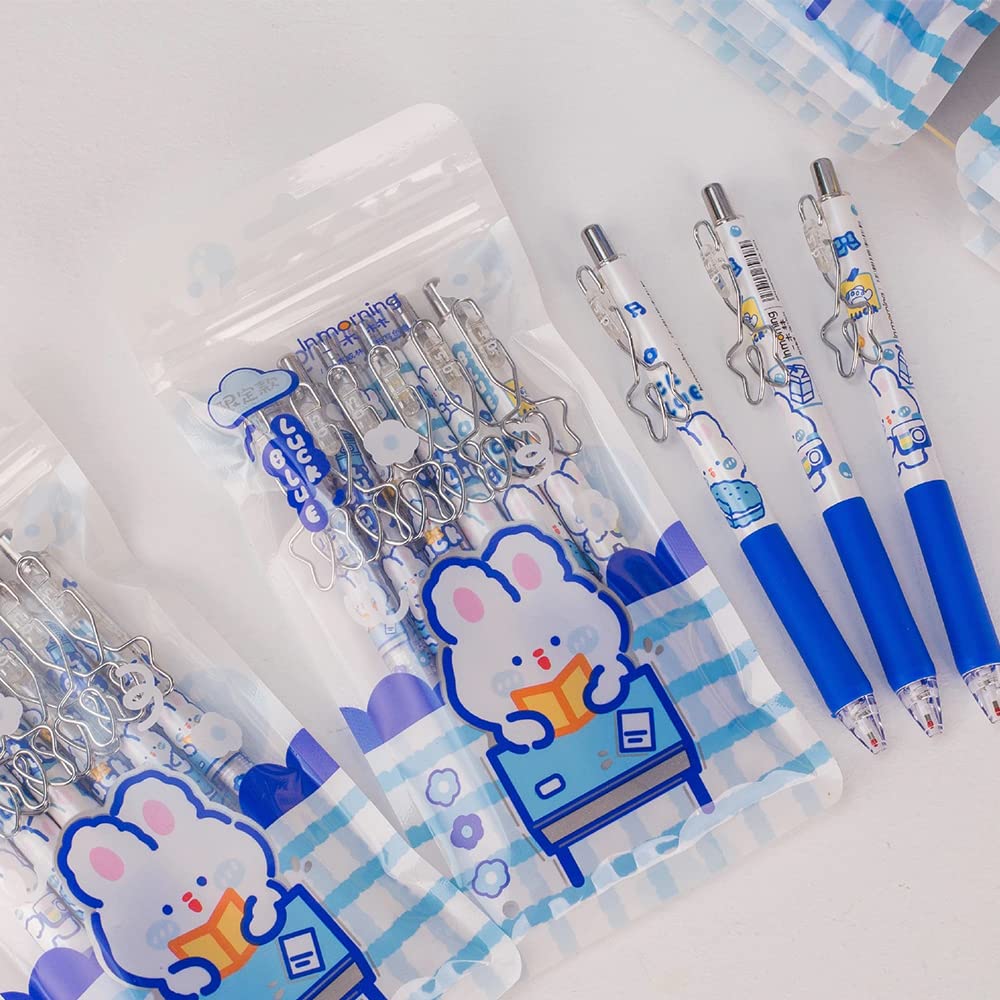 6PCS Girl Cute Gel Pens Black Ink 0.5mm Retractable Cartoon Animal ...