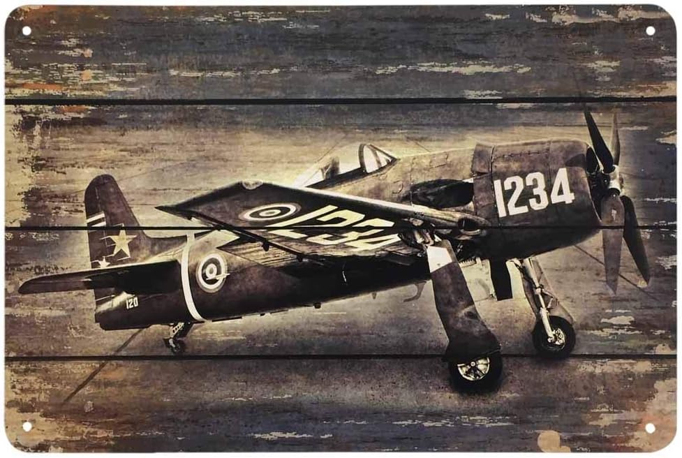 Amazon.com: AOYEGO Airplane Tin Sign,Old Airplane Print On The Retro ...