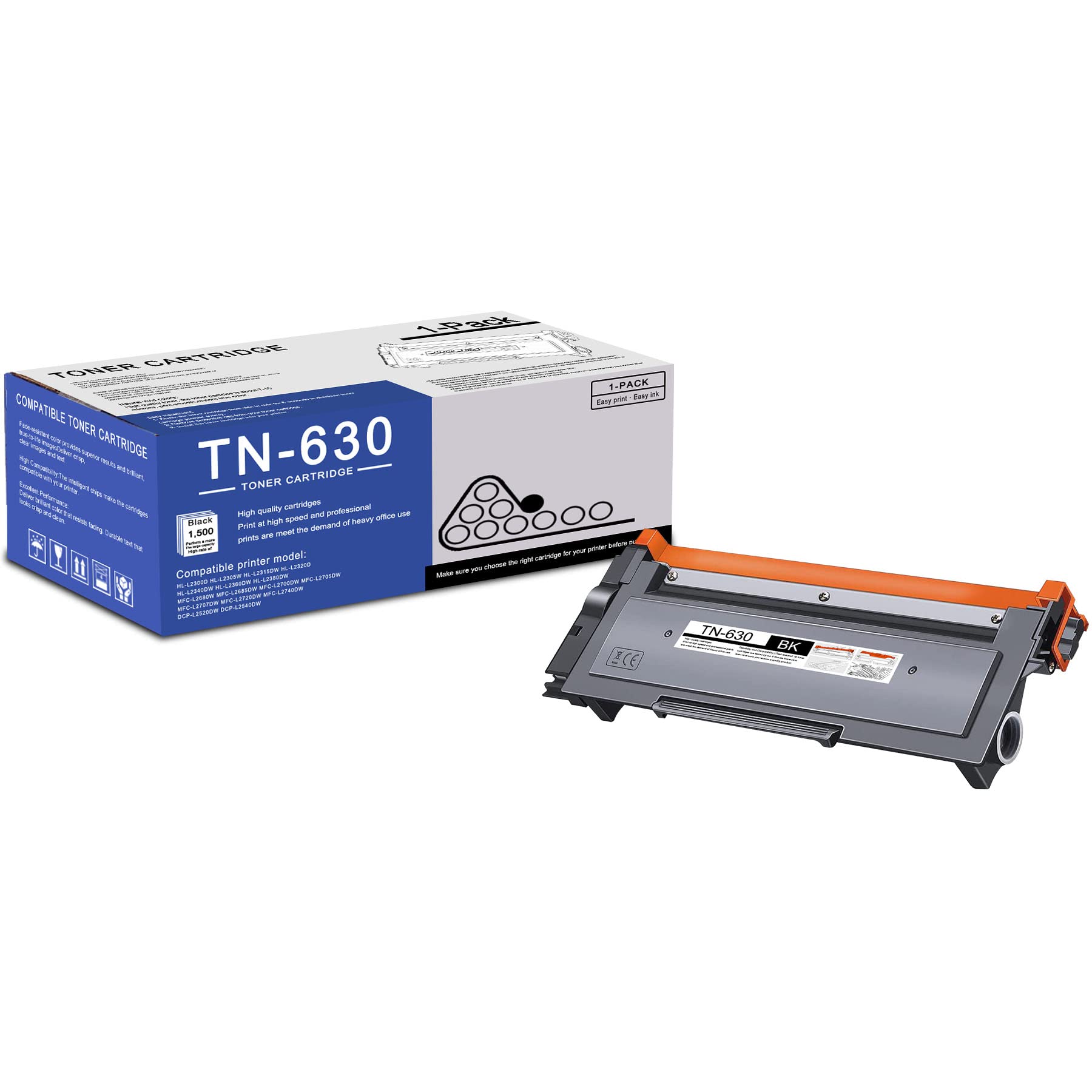 Amazon.com: 1 Pack TN630 TN-630 Black Toner Cartridge Compatible TN630 ...
