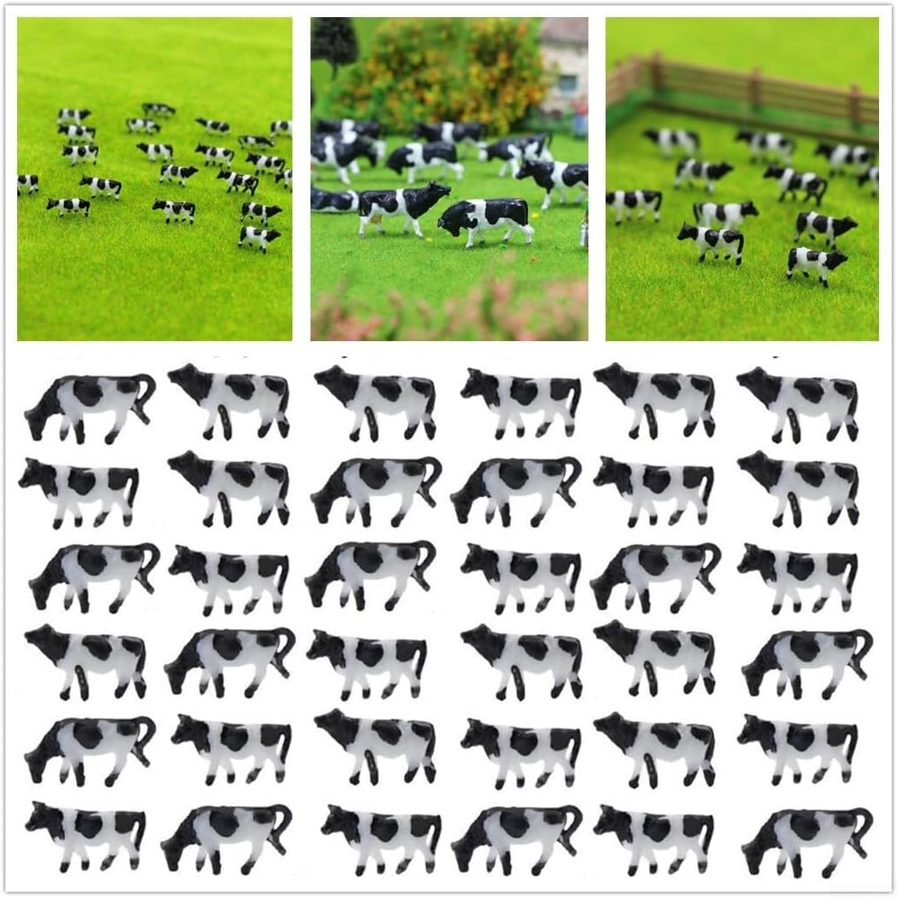 Miniature N Scale 1:150 Cows 60 Painted Model Cows for Train Layouts ...
