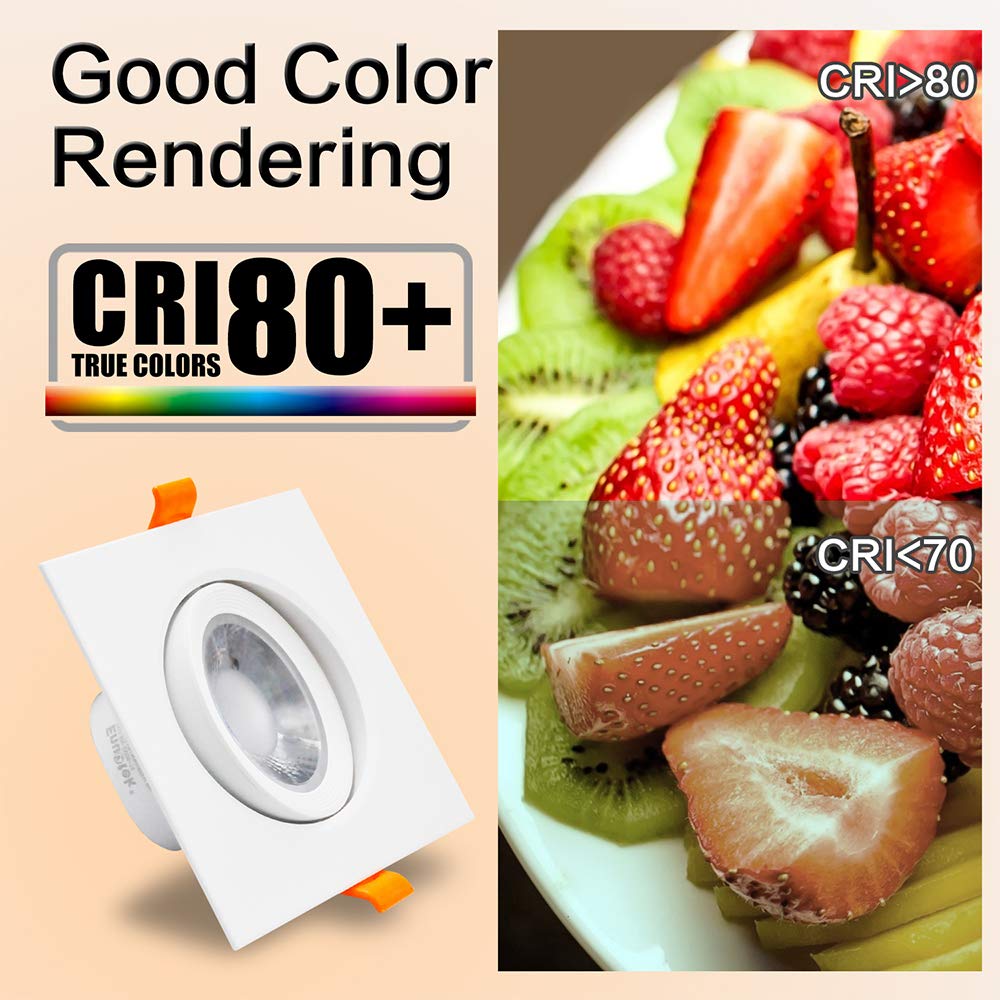 9w Angled Square Led Recessed Ceiling Lights Retrofit Halogen Spotlight ...