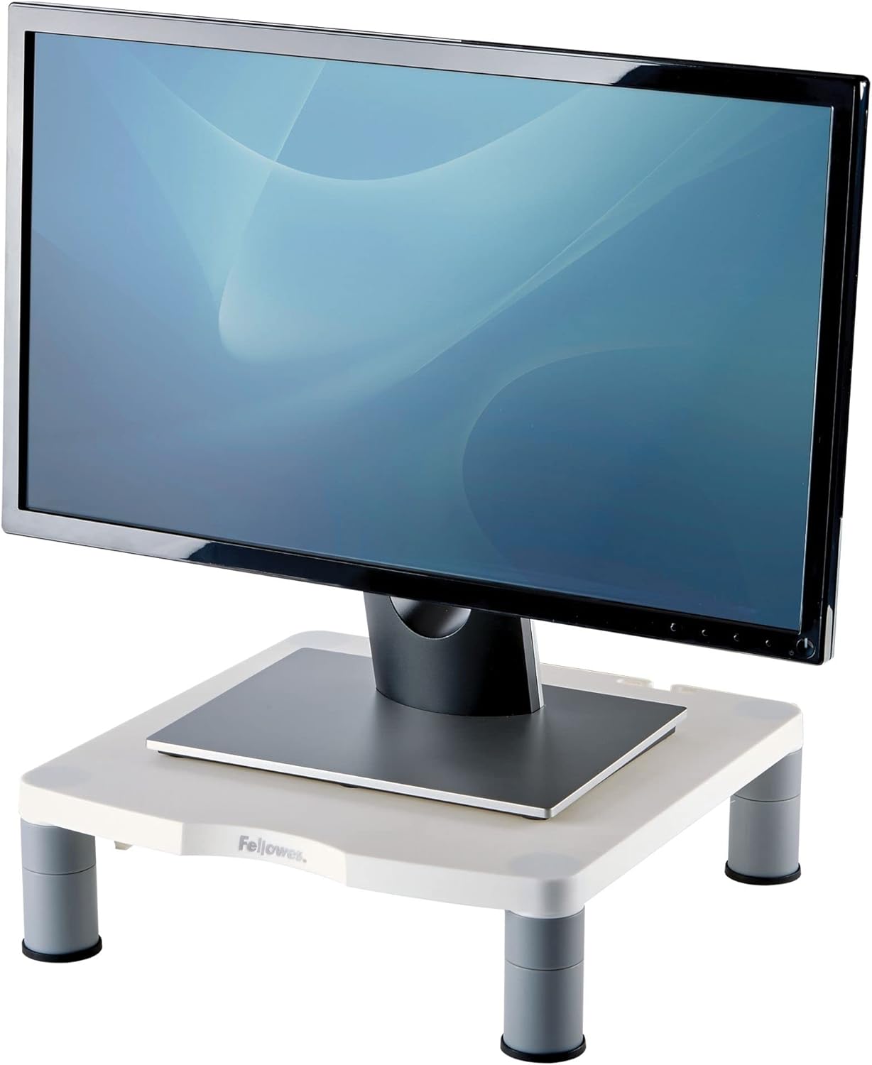 Fellowes Standard Adjustable Monitor Stand, White,Supports up to 36kg ...