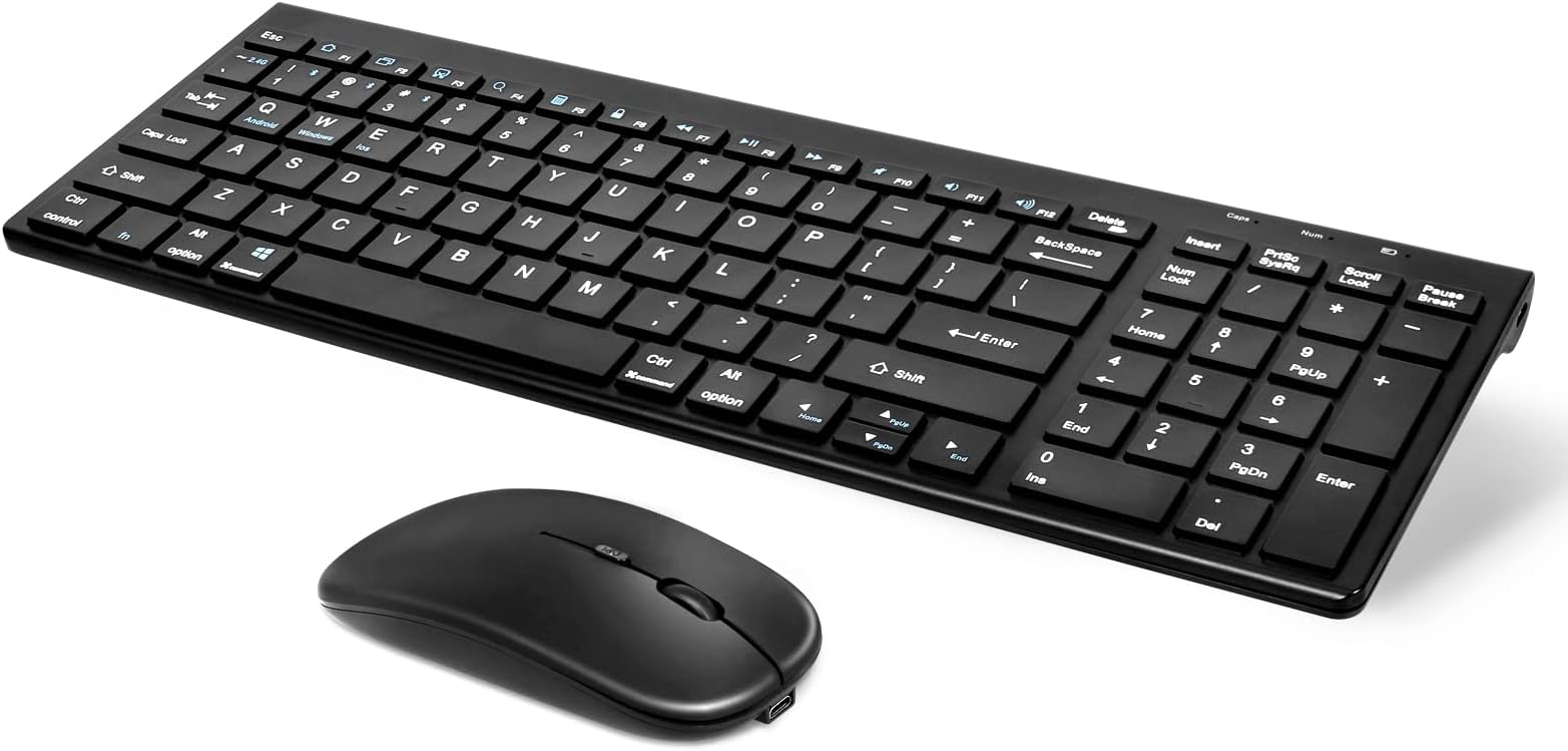 Amazon.com: Wireless Keyboard and Mouse Combo, Bluetooth Keyboard and ...