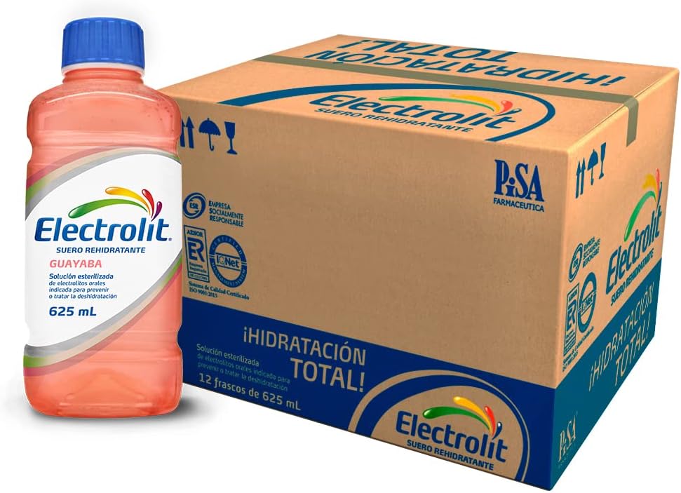 12 Pack de Electrolit Suero Rehidrantante, Sabor Guayaba 625 mililitros ...