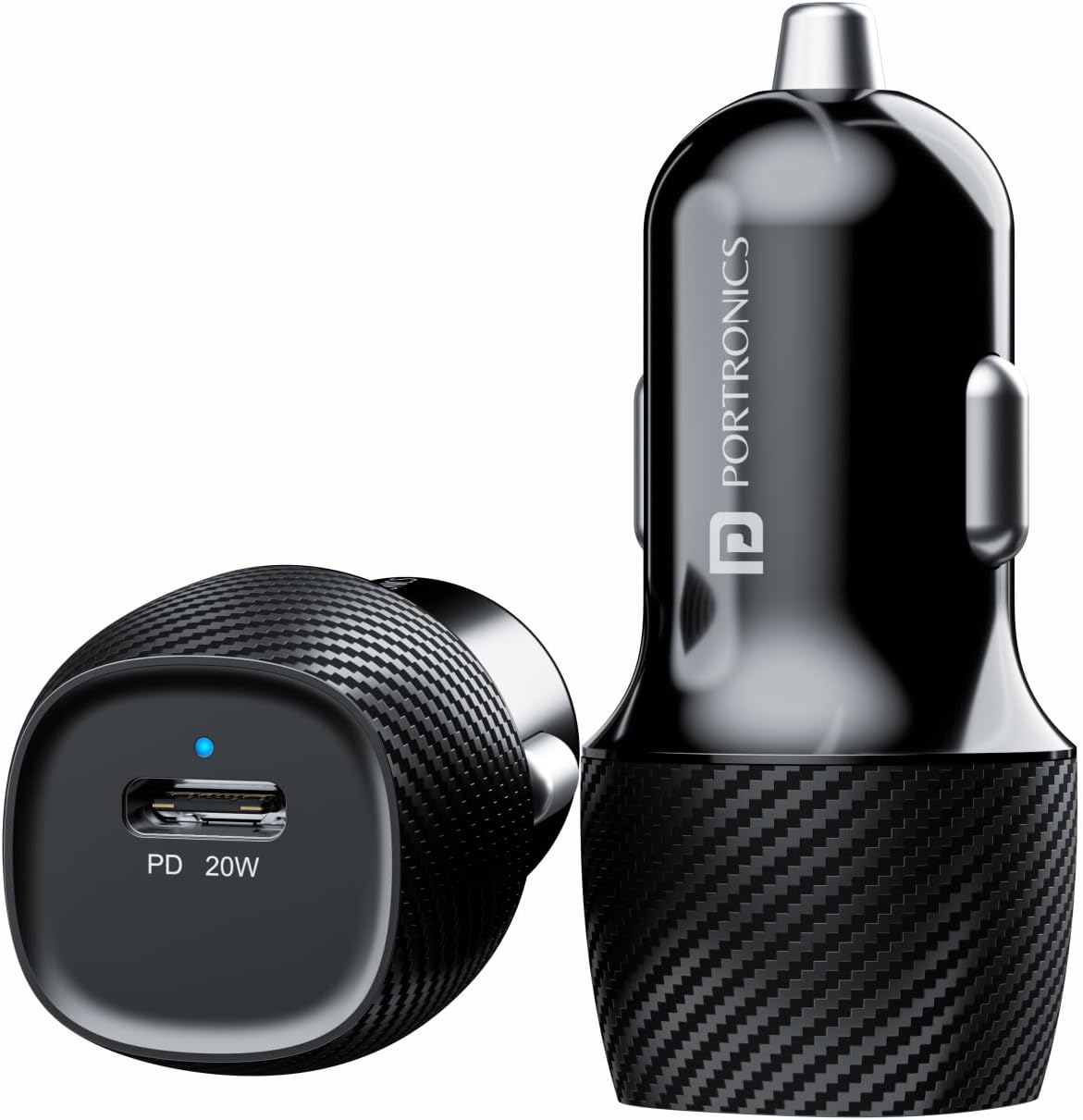 Portronics Car Power 18 Car Charger Adapter with 20W PD Type C Port ...