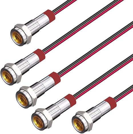 Amazon.com: Gebildet 6mm LED Metal Indicator 3V-4.5V-5V-6V-7.5V-9VDC ...