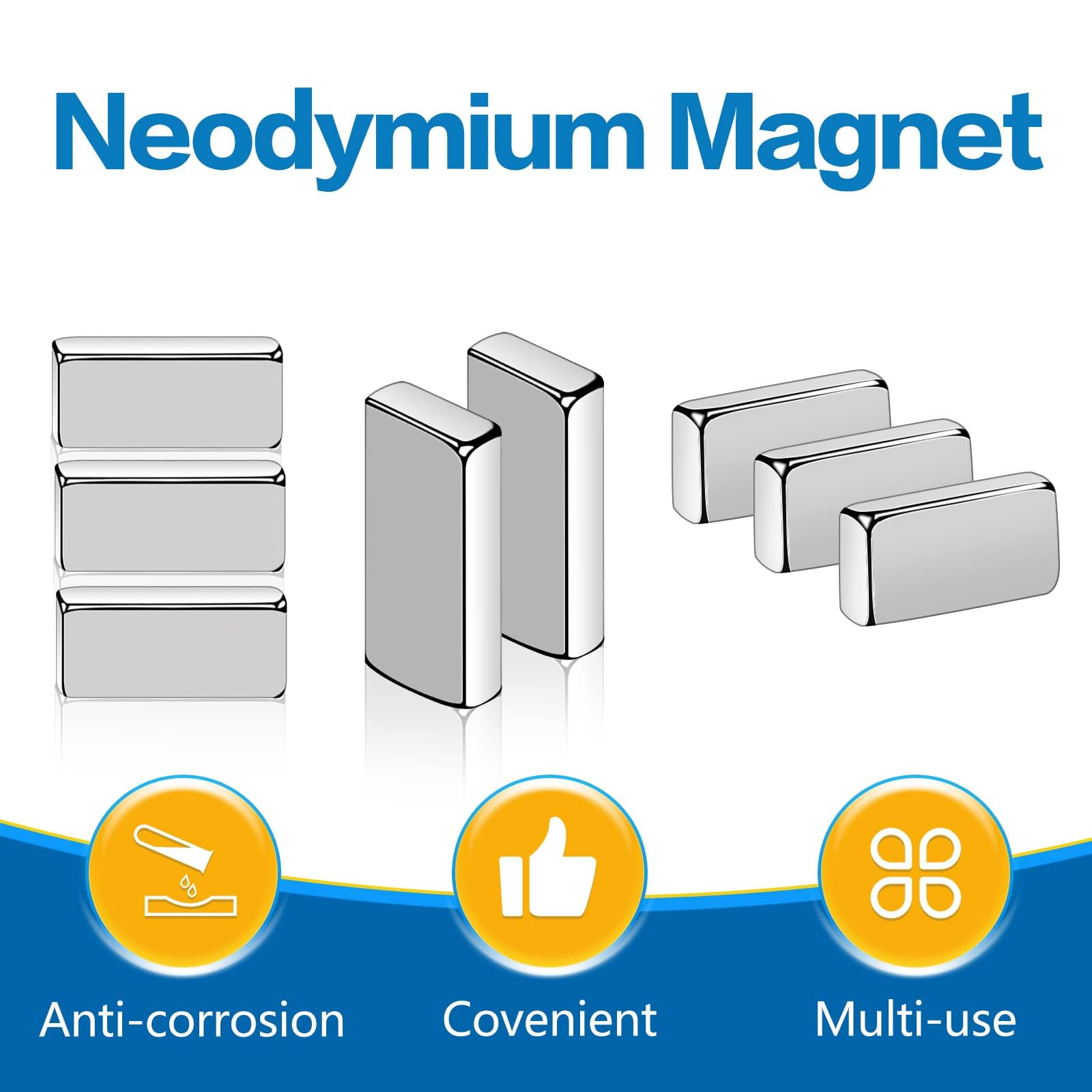 Snapklik.com : 100 Pcs Small Bar Neodymium Magnets, 10x5x2 Mm ...
