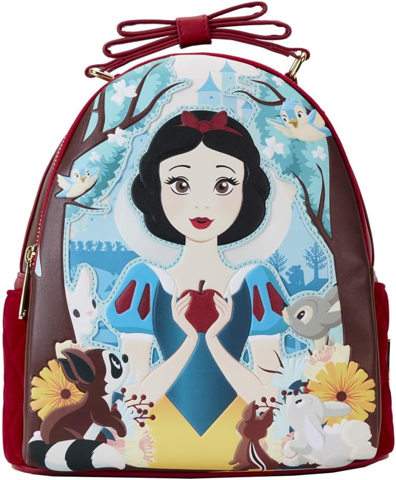 Amazon.com: Loungefly Disney Snow White Classic Apple Quilted Velvet ...