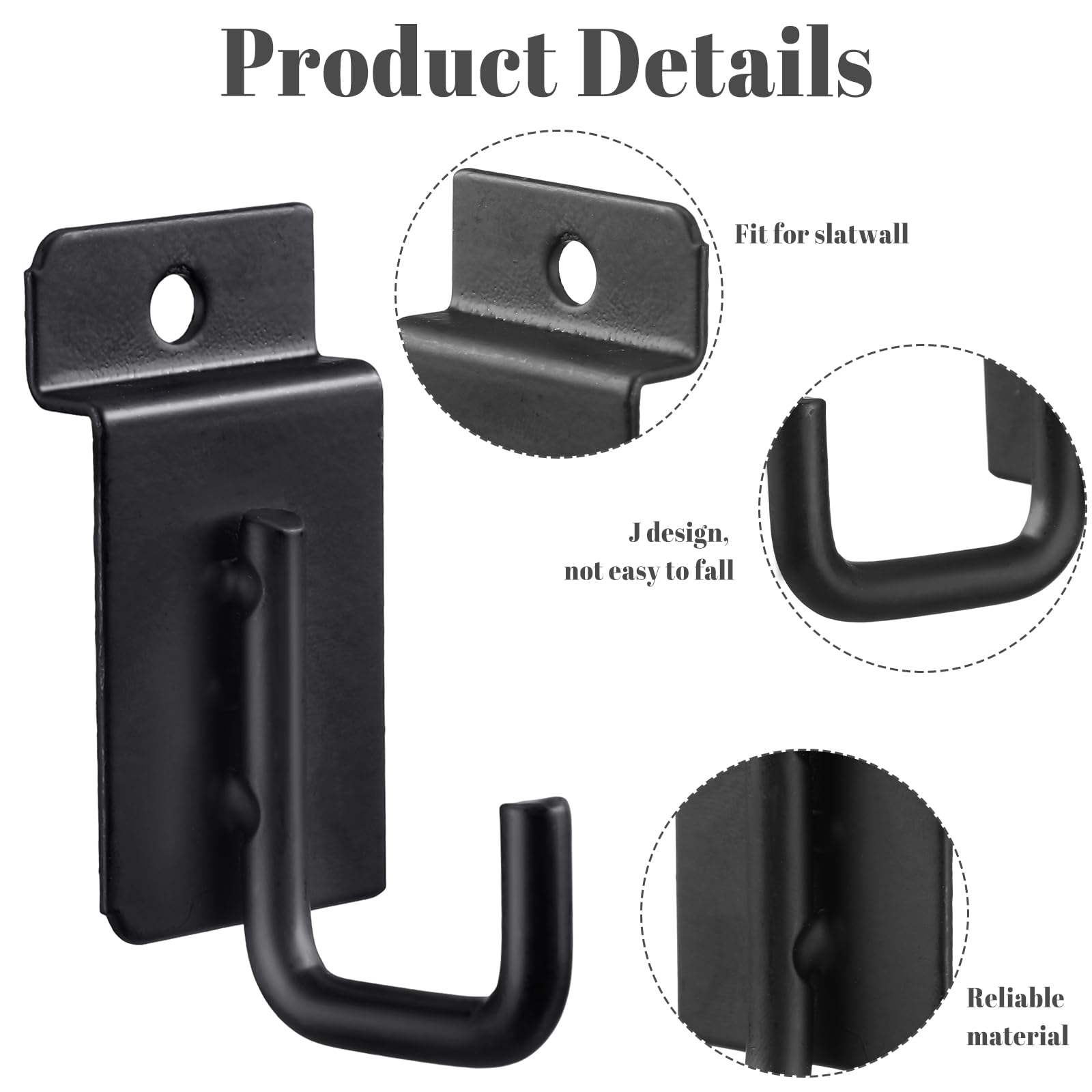 Snapklik.com : Tandefio 25 Pack J Shaped Slatwall Hooks J Hook Slatwall ...