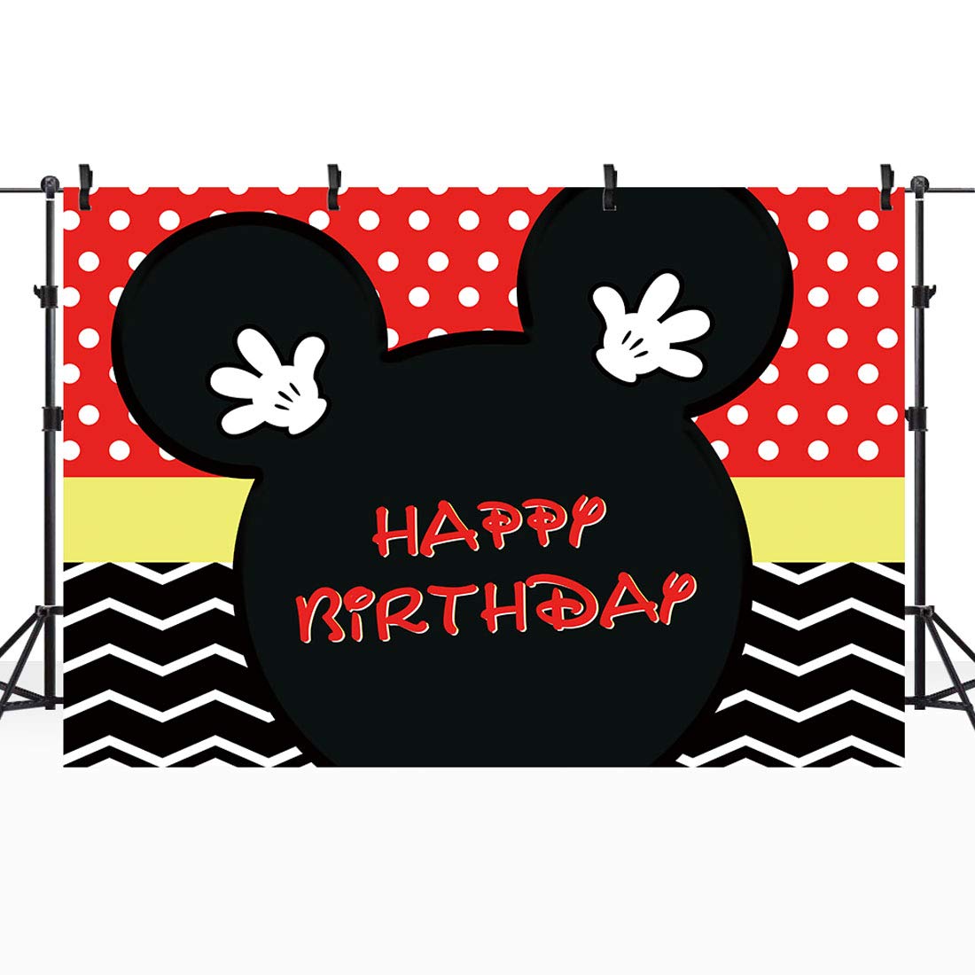Buy Riyidecor Cartoon Mouse Head Backdrop 7x5 Feet Happy Birthday ...