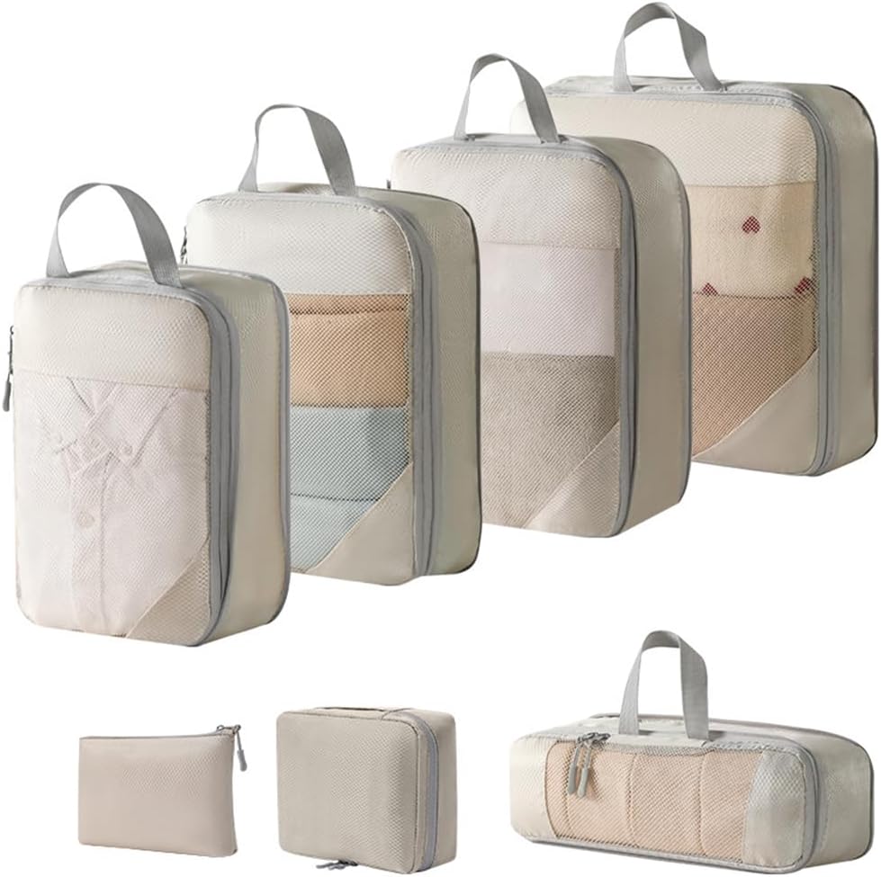 Large Packing Cube Set with See Through Mesh- Compression Packing Cubes ...