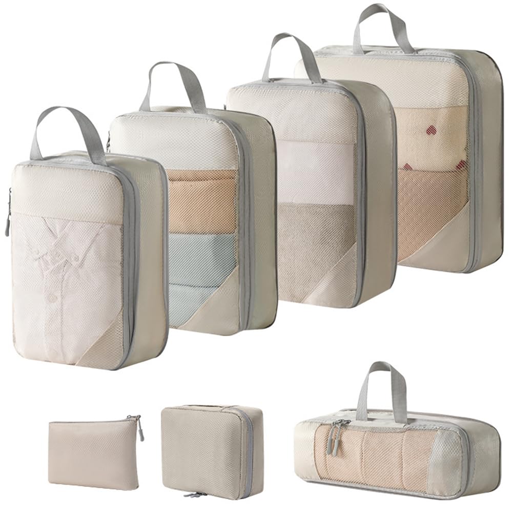 Compression Packing Cubes for Travel Suitcase Organizer Bags Set of 7 ...