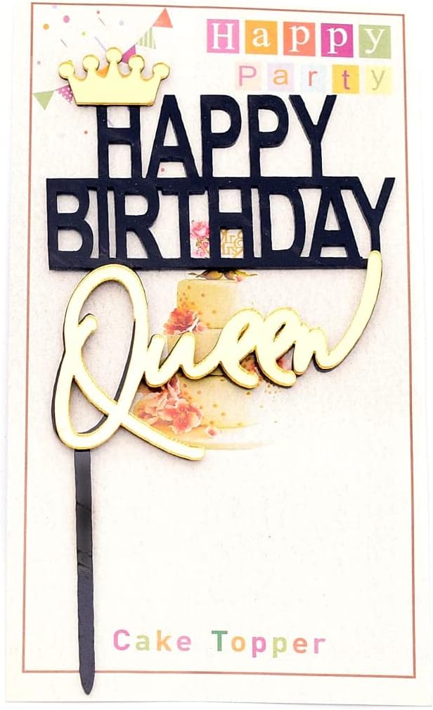 Amazon.com: Happy Birthday Queen Cake Topper Acrylic Durable Versatile ...