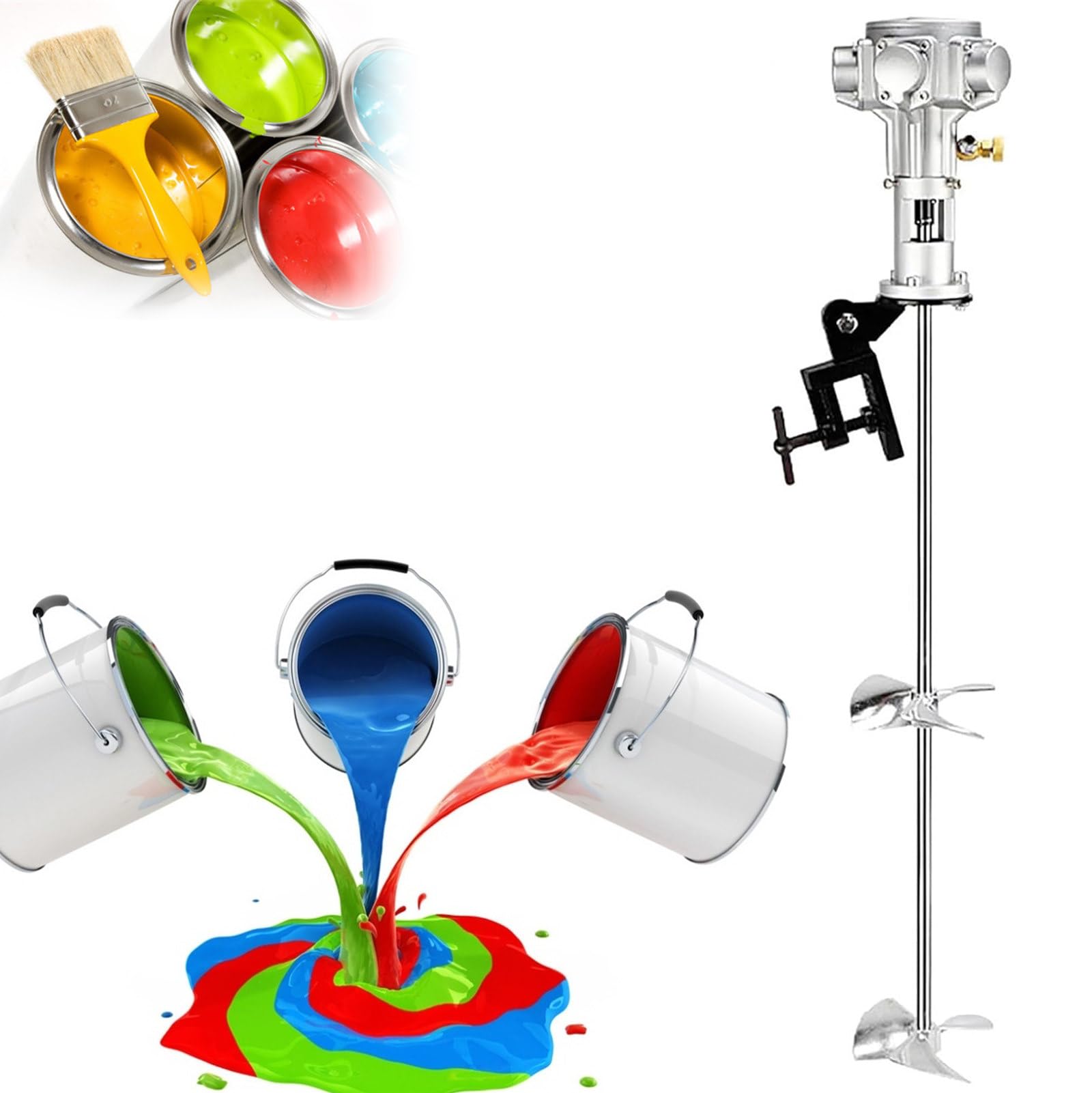 Pneumatic Mixer Machine 1/2HP Paint Mixing Air Mixer 50/60 Gallon ...