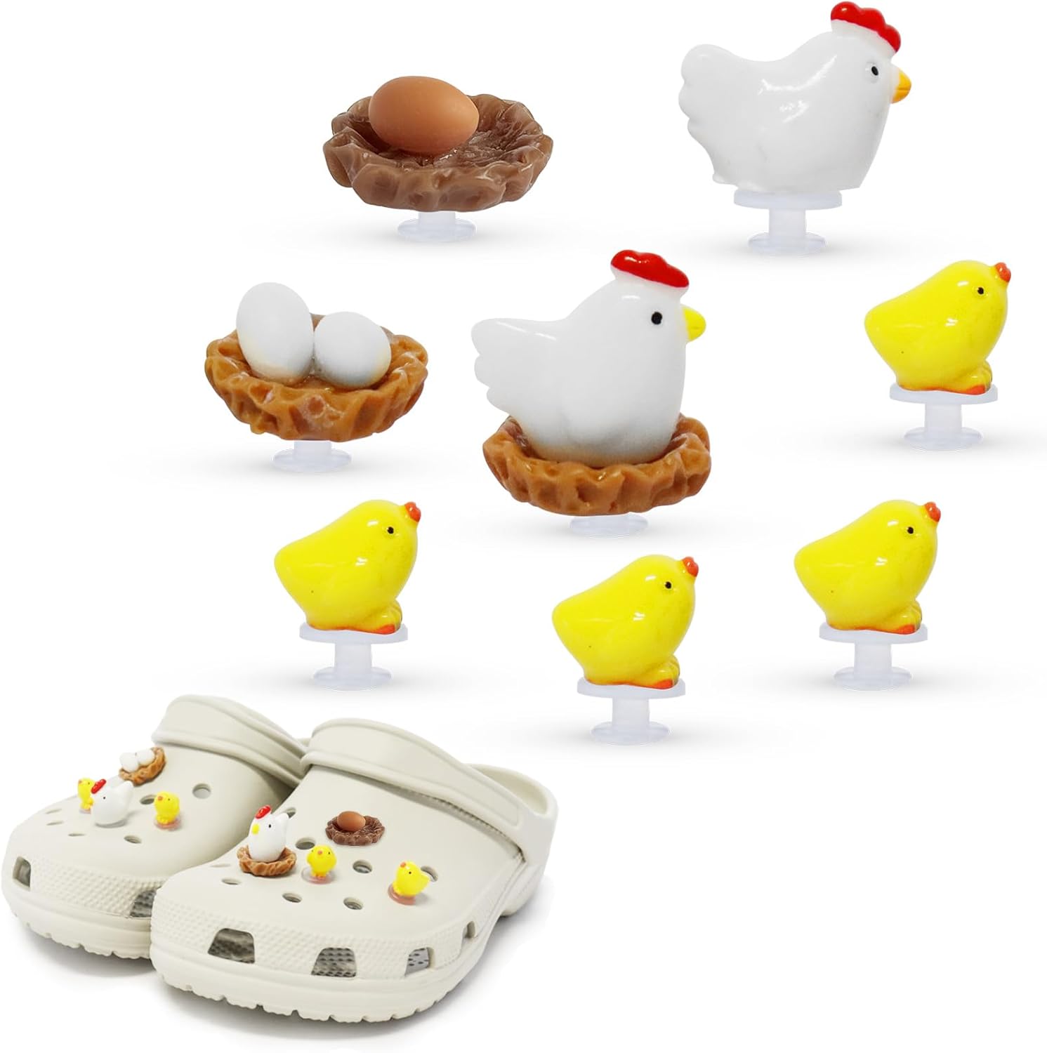 Shoe Charms for Clog Shoe Decoration, 3D Chicken Croc Charms, Charms ...