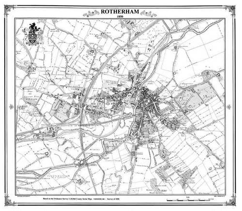 Rotherham 1850 Heritage Cartography Victorian Town Map: Amazon.co.uk ...