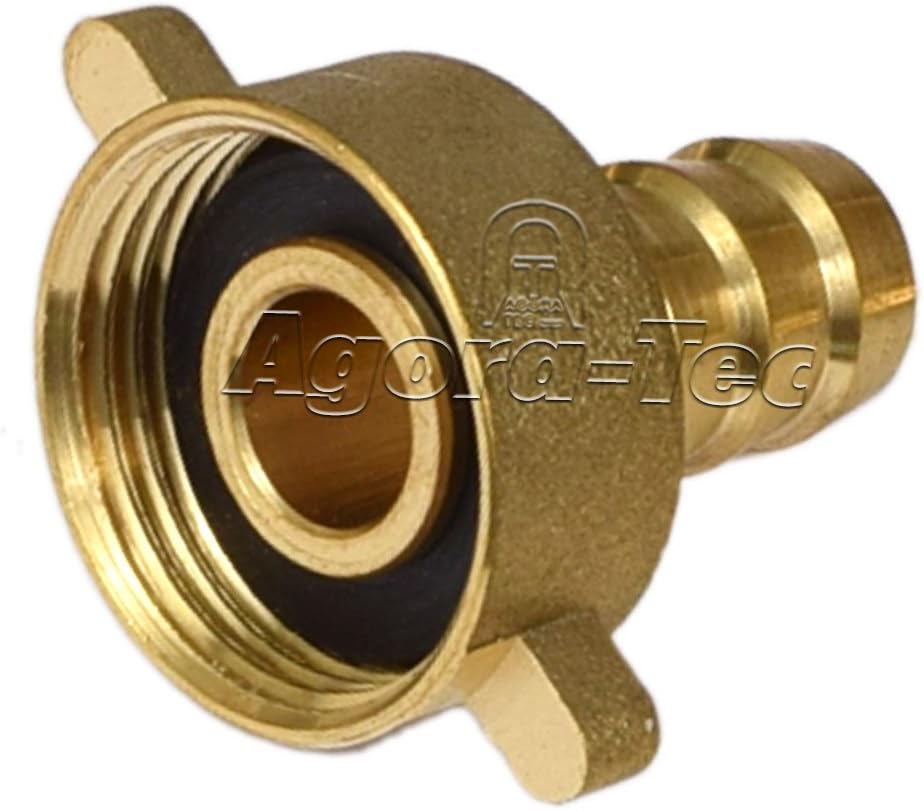 Agora-Tec® Messing Schlauchtülle 1/2 Zoll (12,7 mm) auf 3/4 Zoll IG (24 ...
