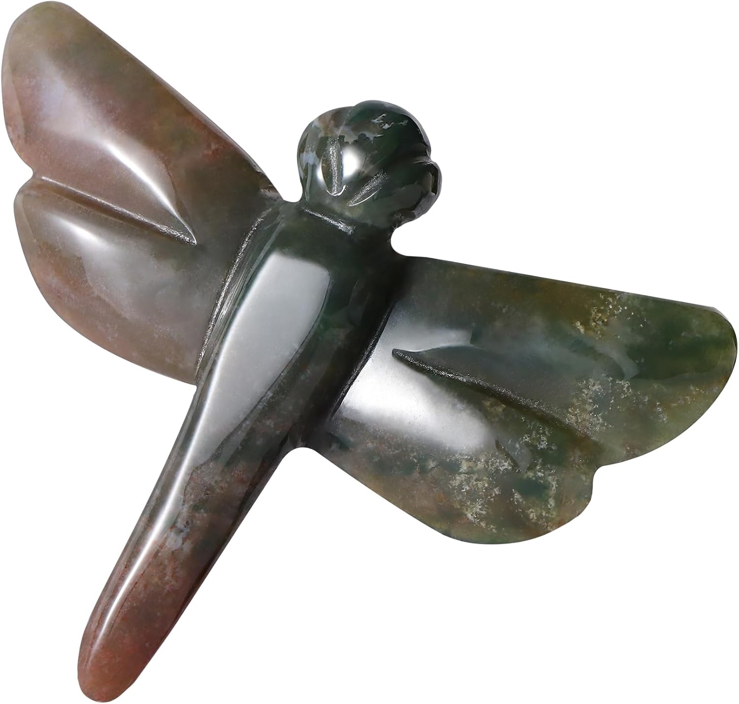 Amazon.com: Ocean Jasper Dragonfly Statue Healing Crystals Hand Carved ...