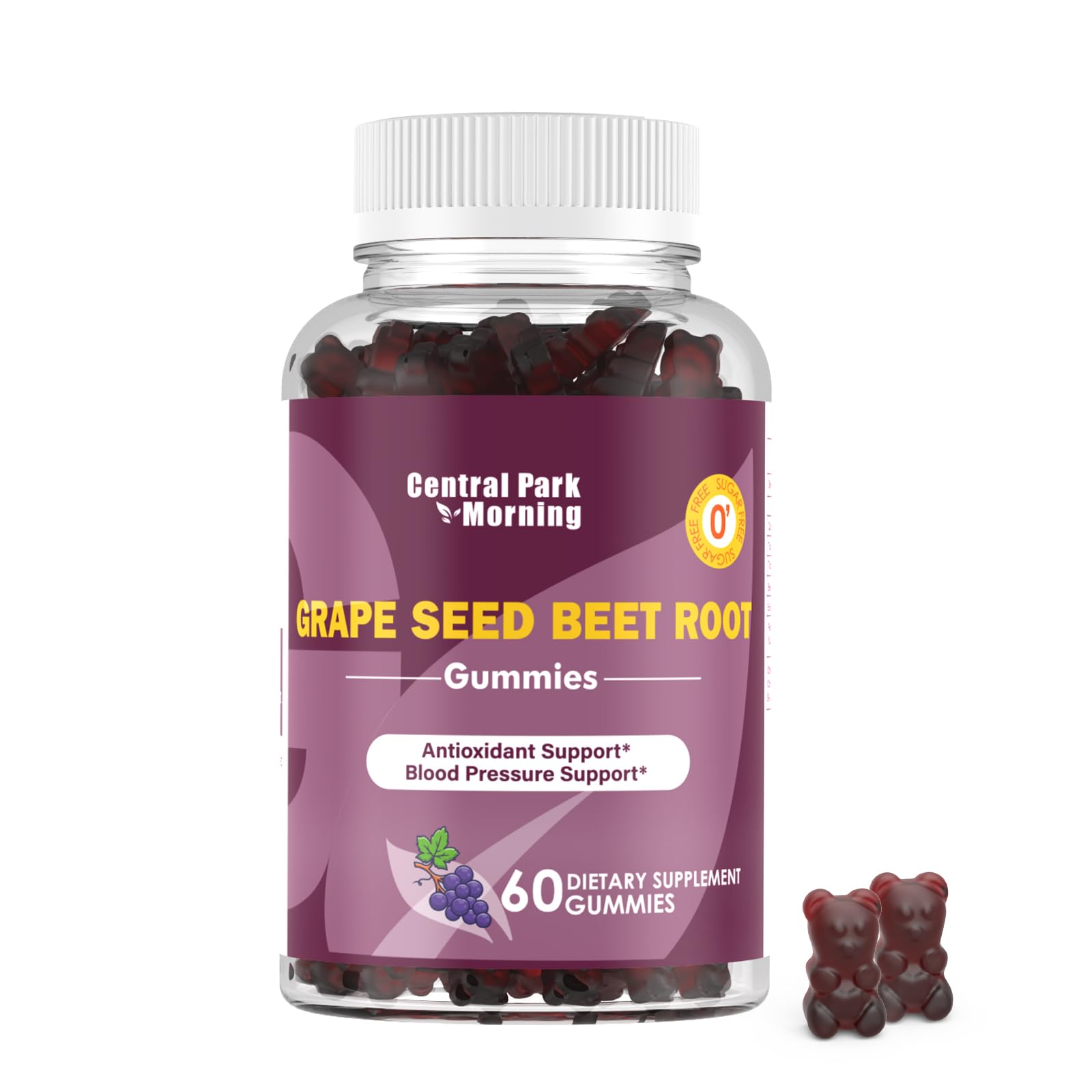 Amazon.com: Central Park Morning Grape Seed Sugar Beet Energy Gummies ...