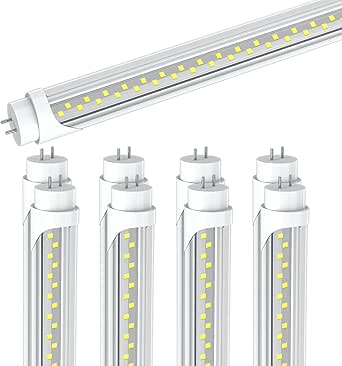 8 Pack T8 T12 LED Bulbs 4 Foot, 4FT Tube Lights Hybrid Type A+B Bulbs ...