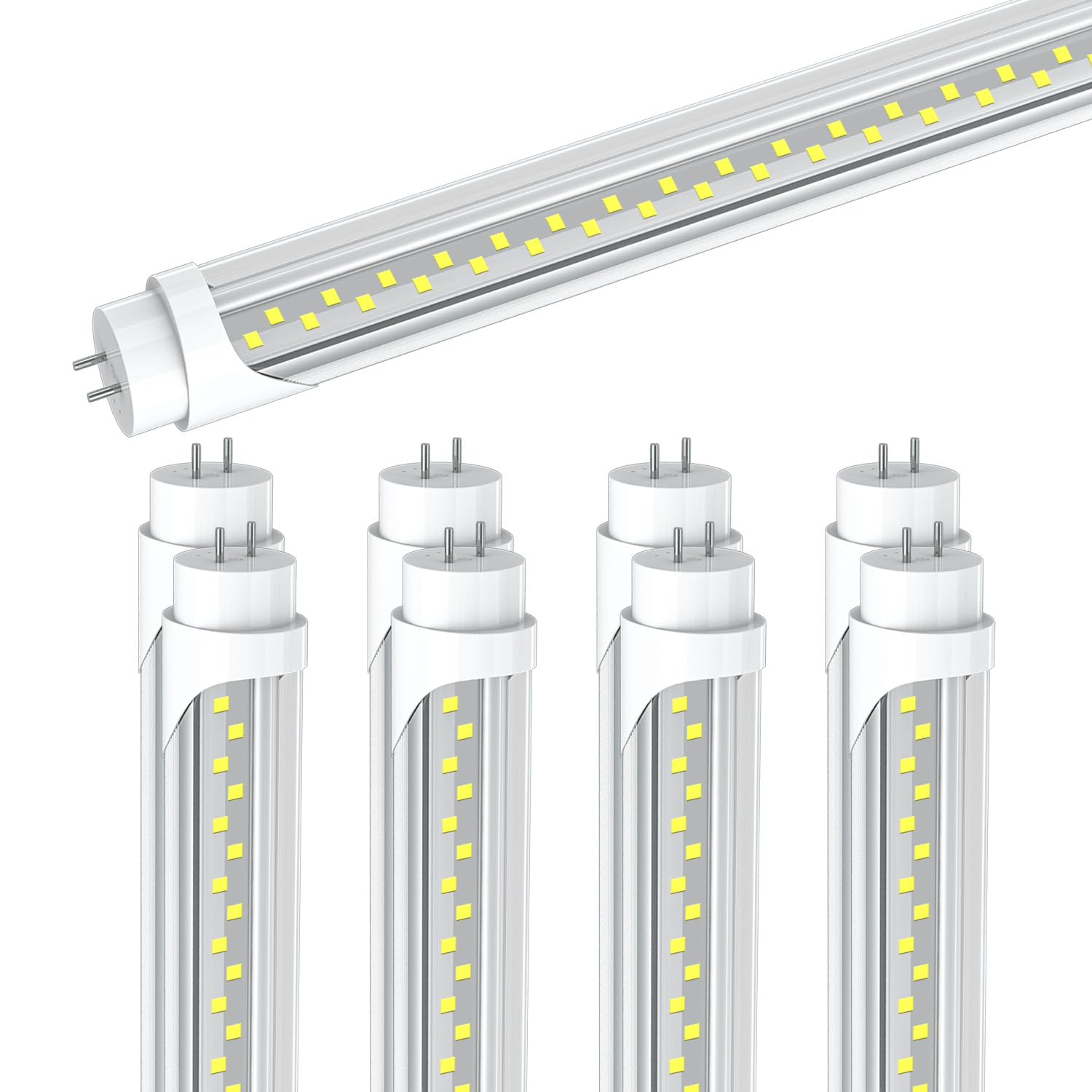 8 Pack T8 T12 LED Bulbs 4 Foot, 4FT Tube Lights Hybrid Type A+B Bulbs ...