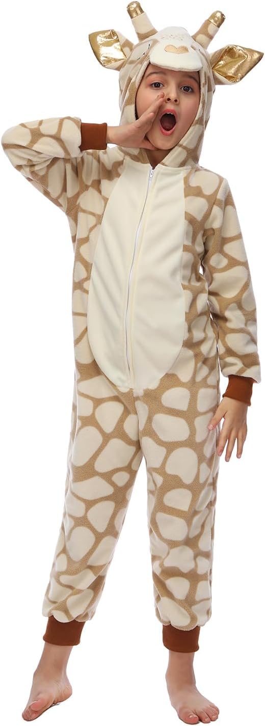 Amazon.com: Leadtex Child Giraffe Costumes Zipper Cartoon Animal Onesie Pajamas Costume ...