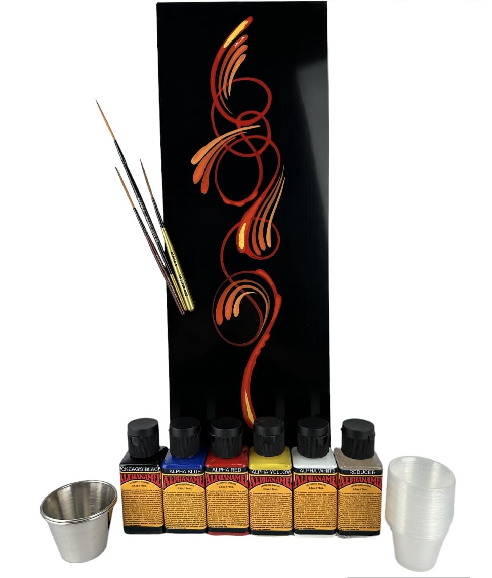 Alphanamel Scroll Style Pinstriping Kit - Complete Set with 5 Colors ...