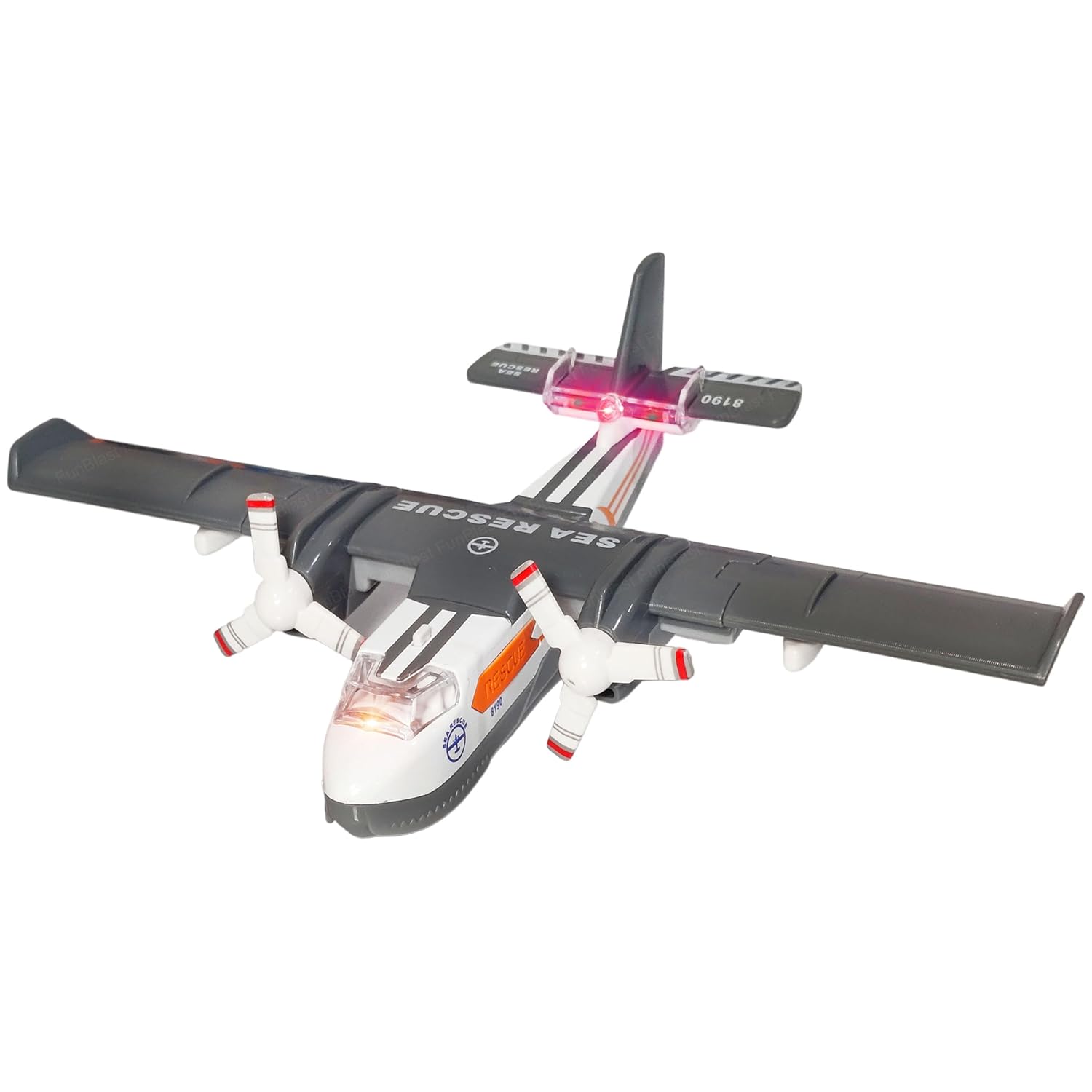 FunBlast Sea Rescue Airplane Toy for Kids – Metal Die Cast Friction ...