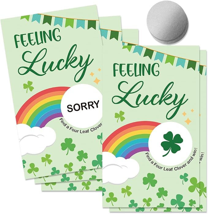 Amazon.com: THEBESTU 50 Pcs Feeling Lucky Scratch off Game Cards, Fun ...