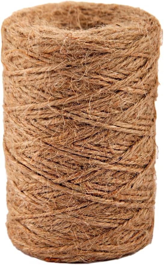 Durrie India Cordel de yute de 492 pies fino natural de 3 capas de yute ...