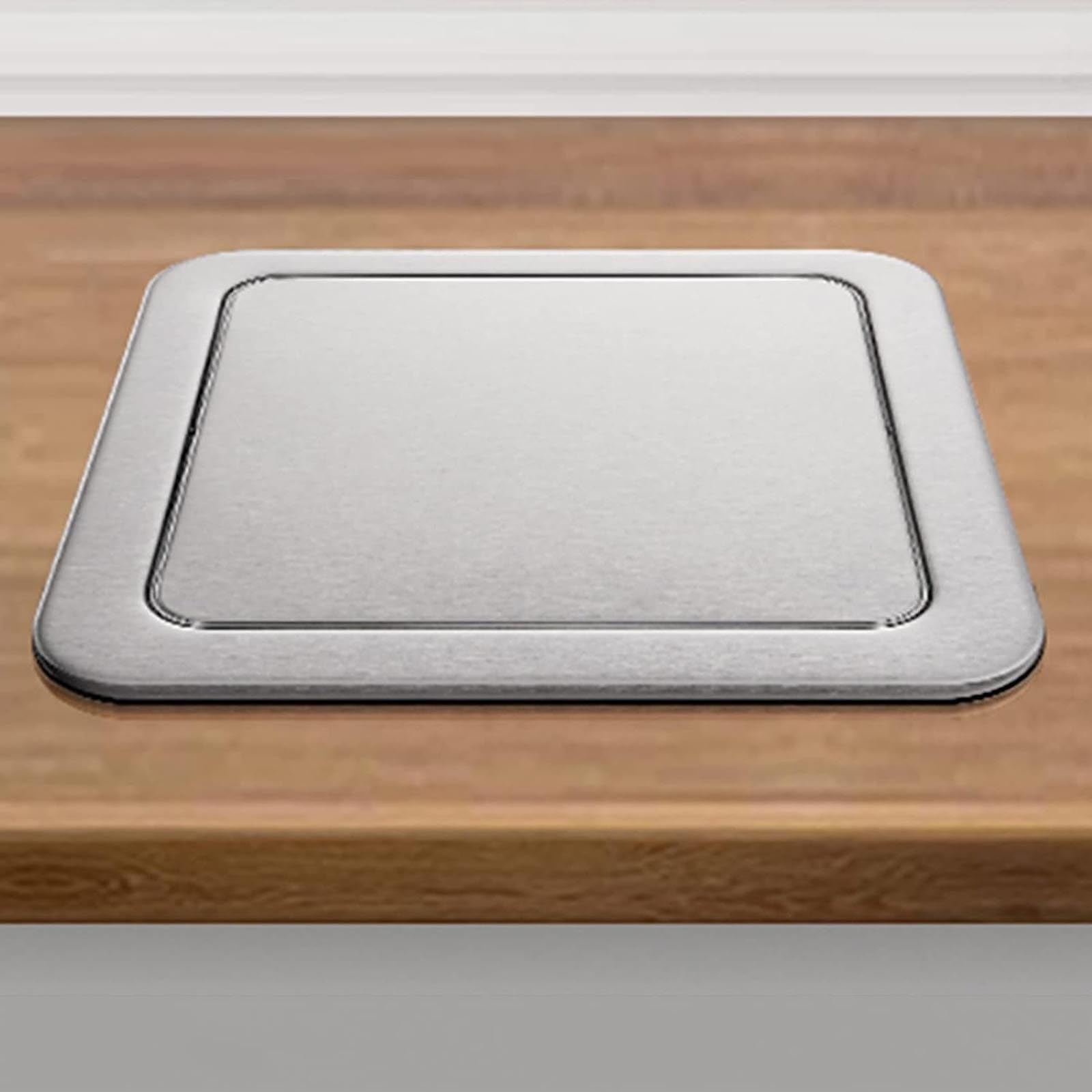 Amazon.com: DELORM Recessed Countertop Flap Lid Trash Bin Balance Cover ...