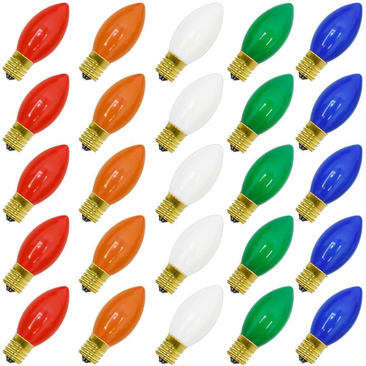 C9 Bulbs C9 Multicolor Christmas Repalcement Bulbs 25 Pack C9 Christmas ...