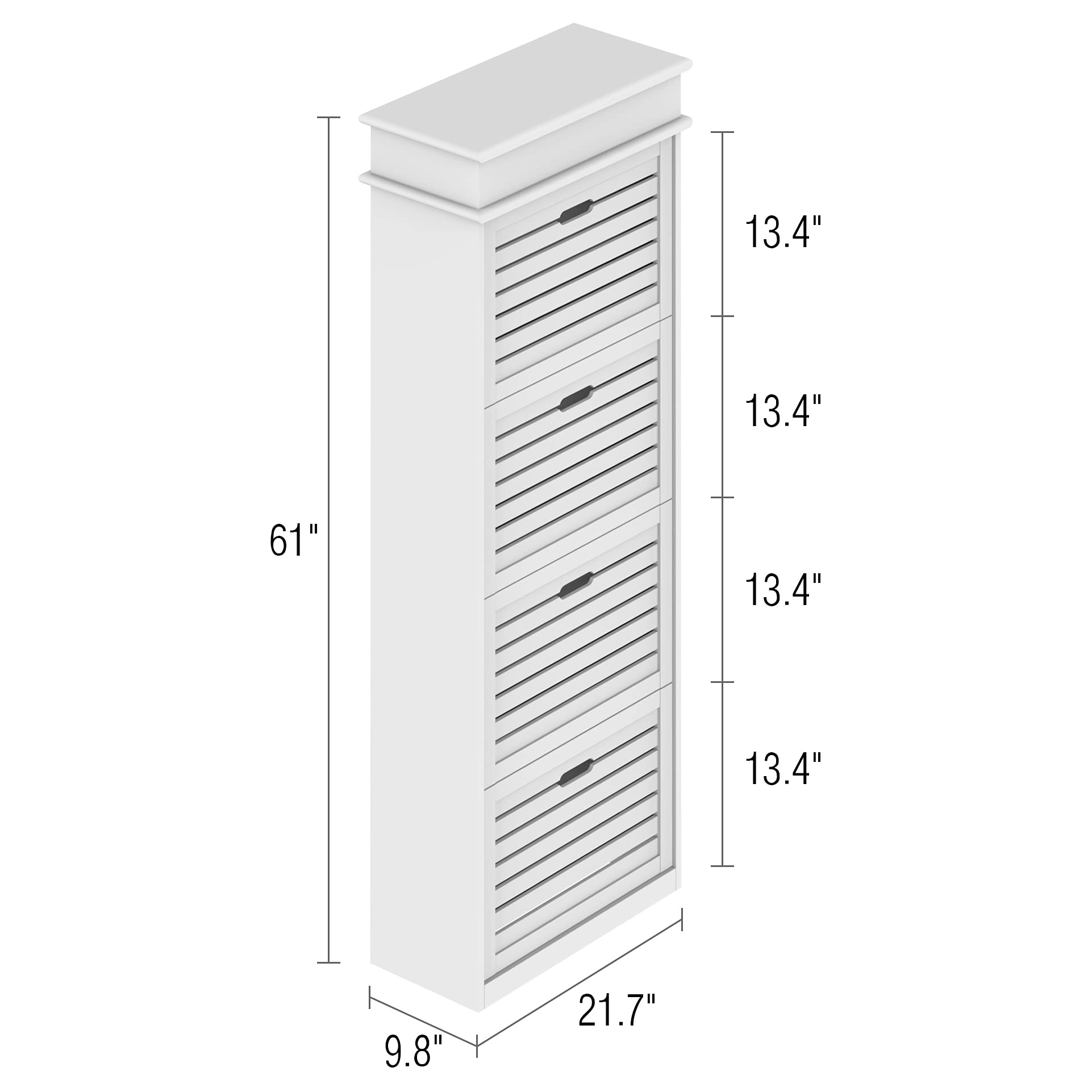 FUFU GAGA 4 Tier Tall Shoe Cabinet With 4 Flip Drawers For Entryway fufu-gaga-4-tier-tall-shoe-cabinet-with-4-flip-drawers-for-entryway