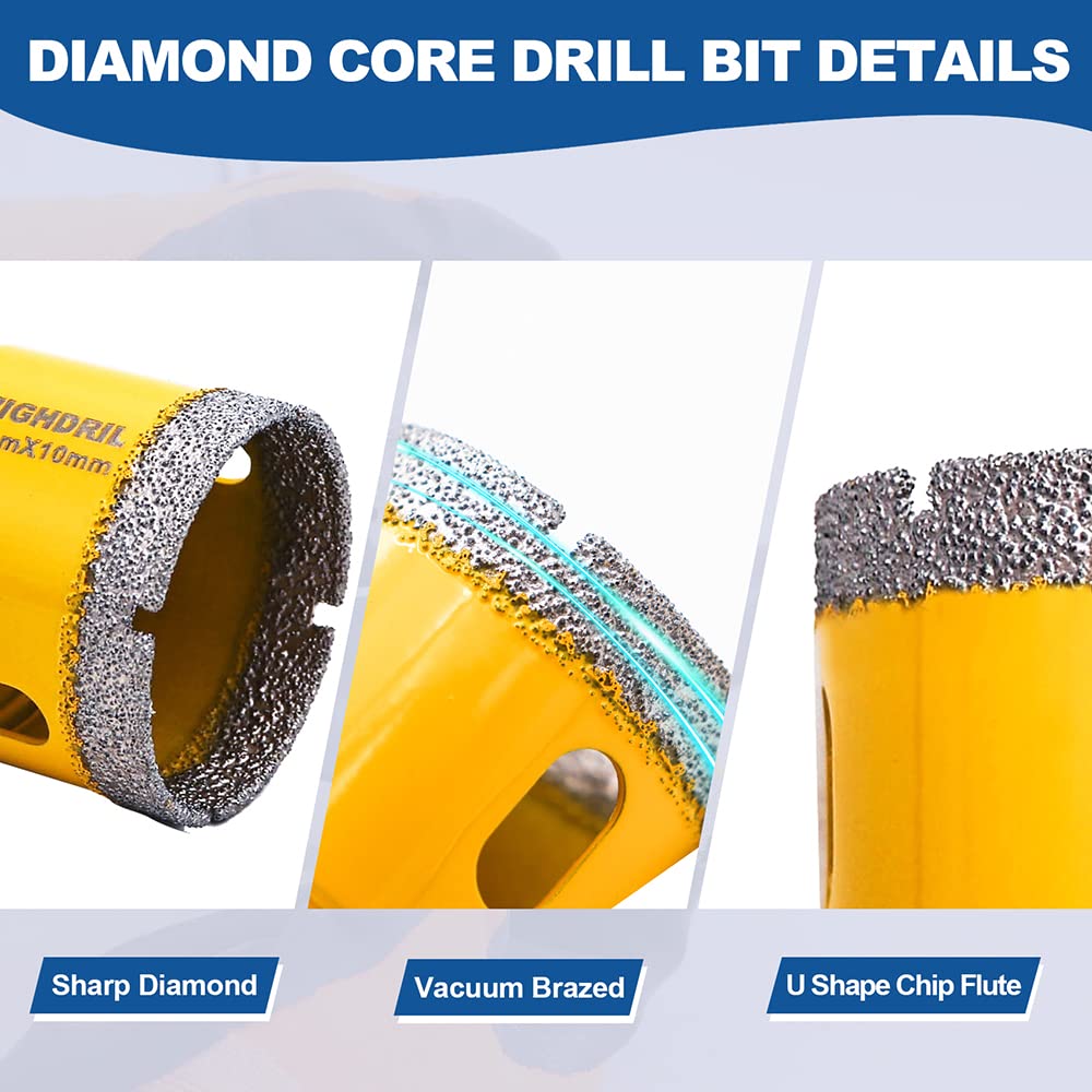 Snapklik.com : Dry Diamond Core Drill Bit,HIGHDRIL Diameter 45mm 1-4/5