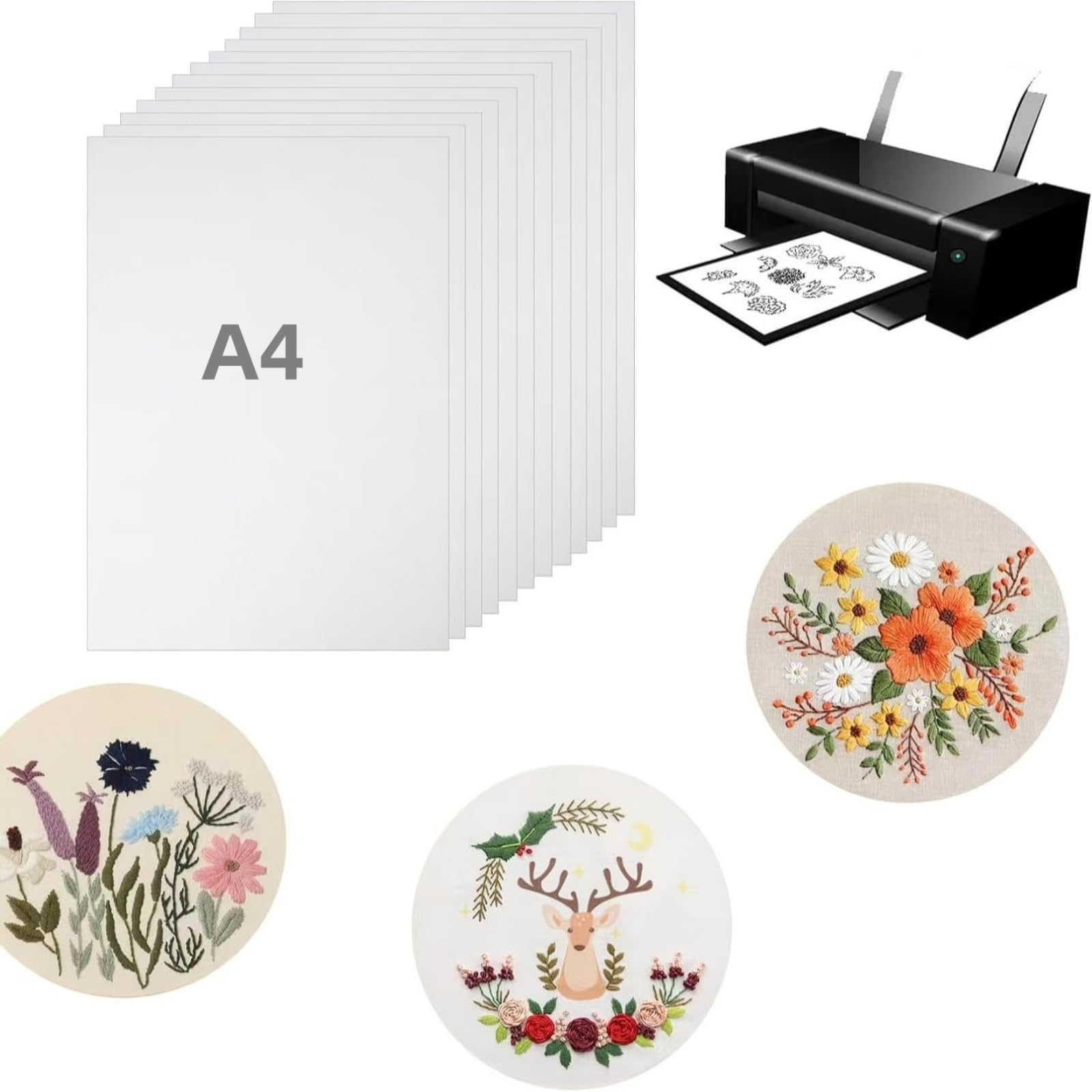 New brothread 6PCS A4 (29.7x21cm) Sticky Water Soluble Embroidery ...