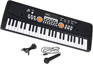 Electronic Keyboards 49-Key USB Electric Piano With Microphone Digital ...