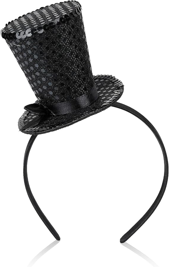 BEIMEIII Mini Top Hat Headband Black Hat Headband Costume Party Hat for ...