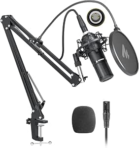 Amazon.com: PROSOUND Maono XLR Condenser Microphone Set, Professional ...