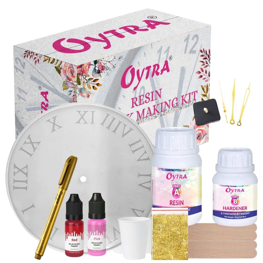 Buy Oytra Resin Clock Making Tool Kit Combo 150 Grams Epoxy Resin Art ...