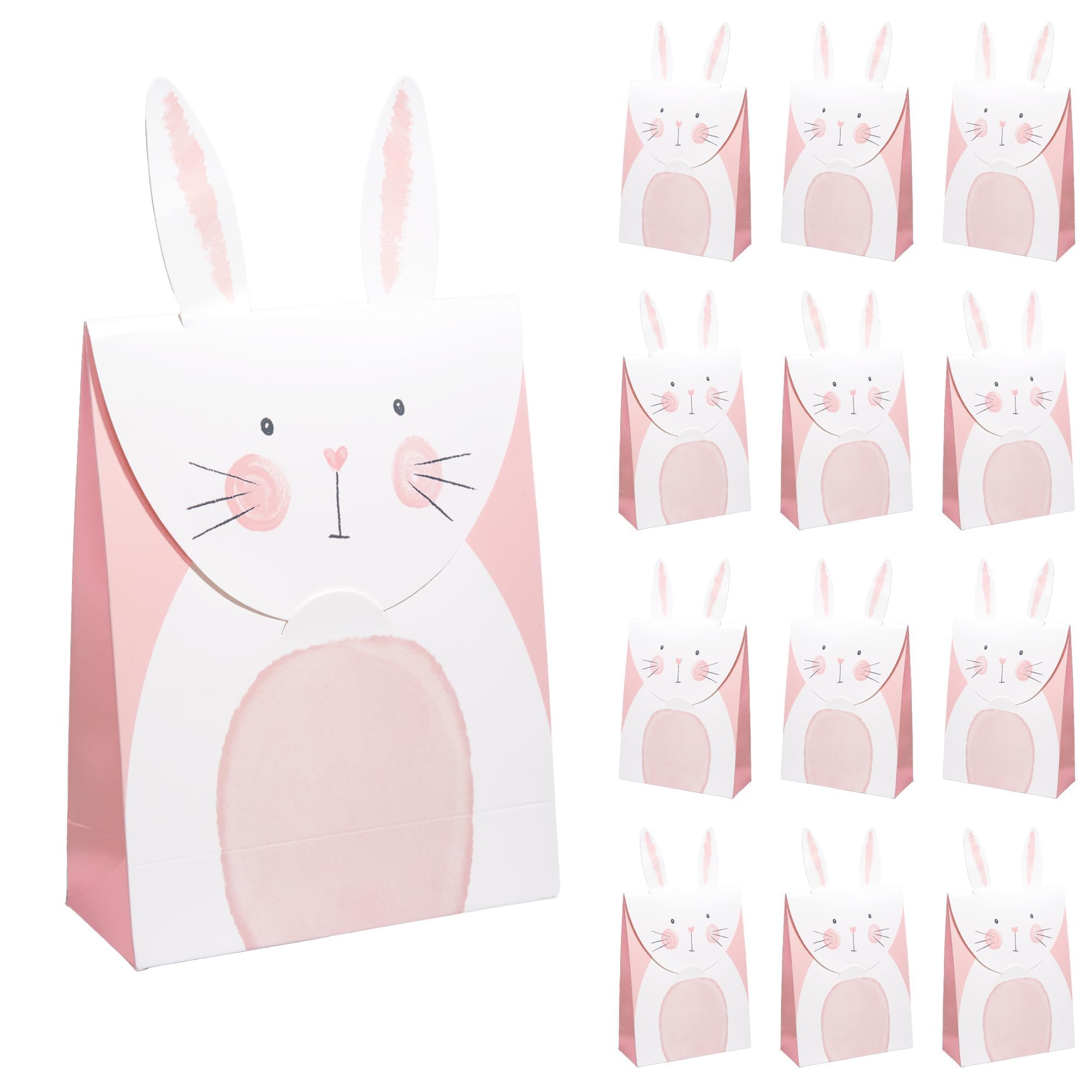 Amazon.com: Cheerland Bunny Party Favor Bag Pink Goodie Gift Bags for ...