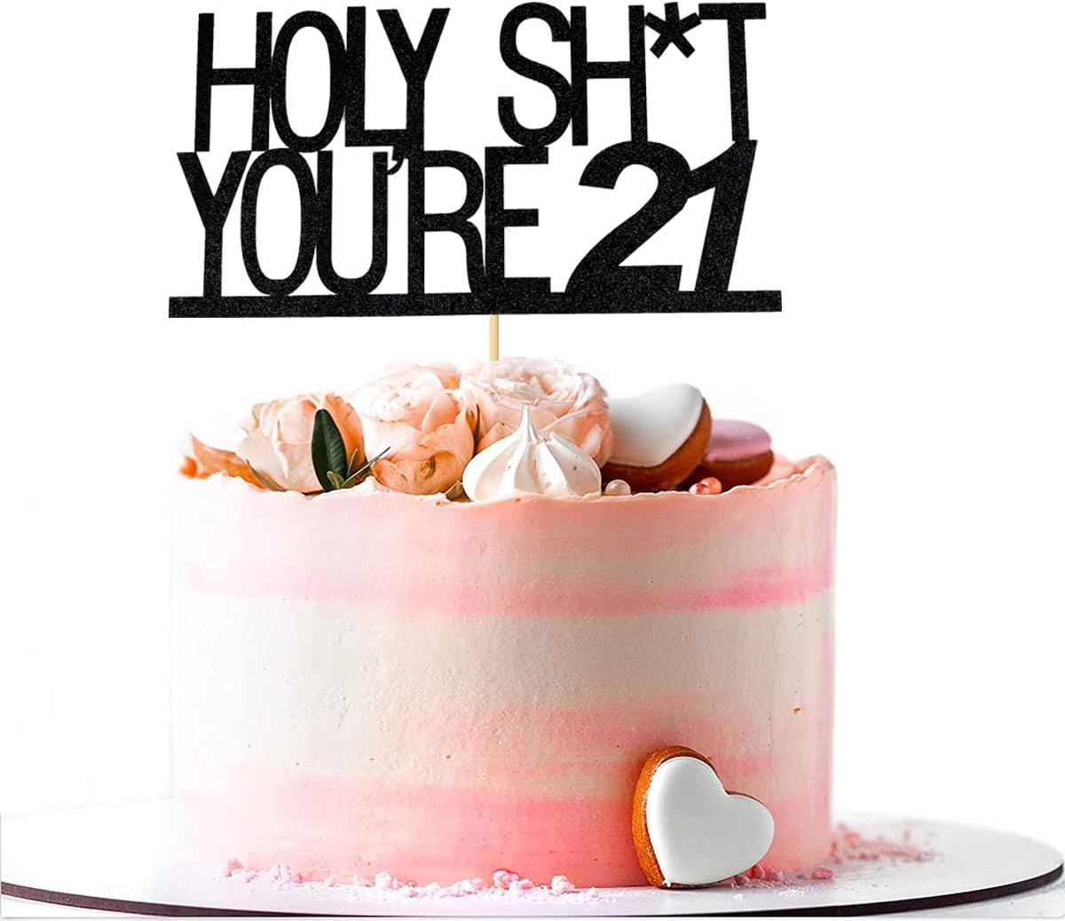 Amazon.com: Holy Sh*t You're 21 Cake Topper, Happy 21st Birthday Cake ...