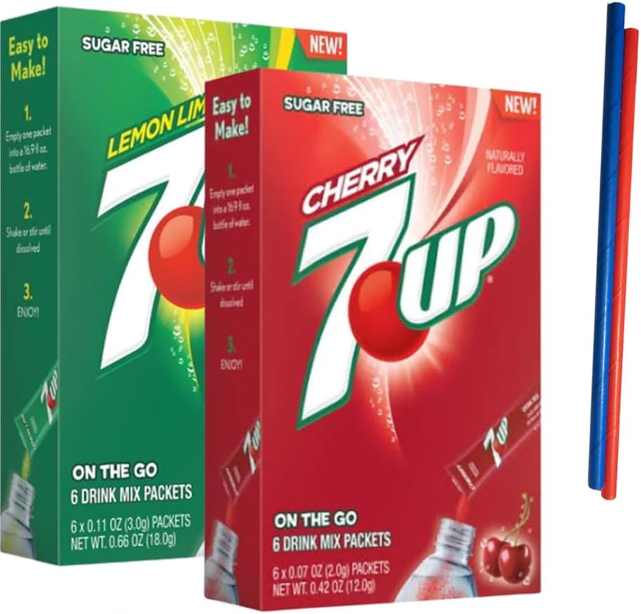 7UP Singles To Go Powdered Drink Mix, 2 Boxes with 6 Packets Each - 12 ...