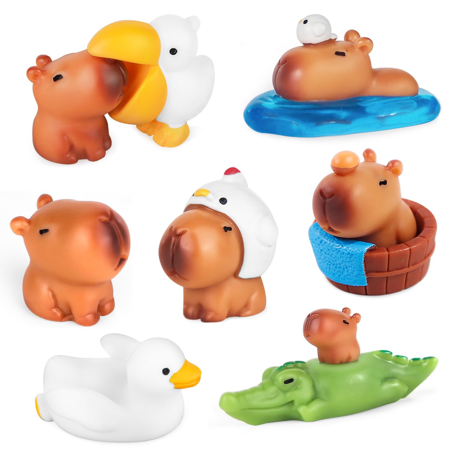 Amazon.com: BlingABC 10 Pack Mini Capybara Figures Cake Toppers ...