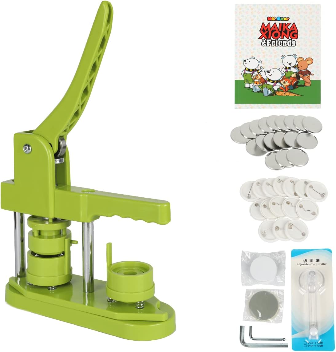 Button Badge Maker Machine,44mm/1.75inch Installation-Free DIY Button ...