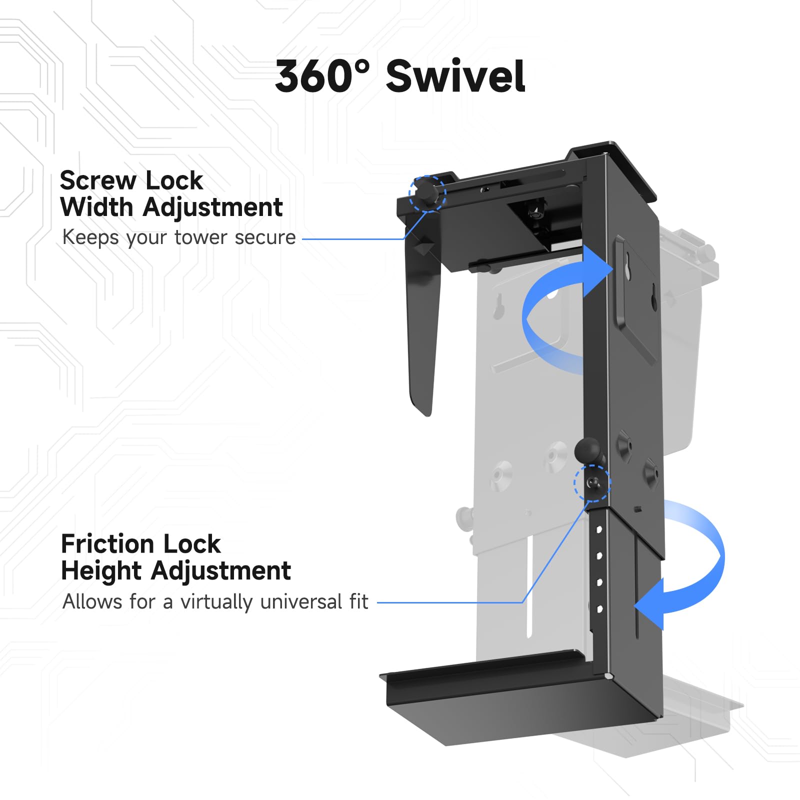 Snapklik.com : Suptek Adjustable Under Desk And Wall PC Mount,360 ...