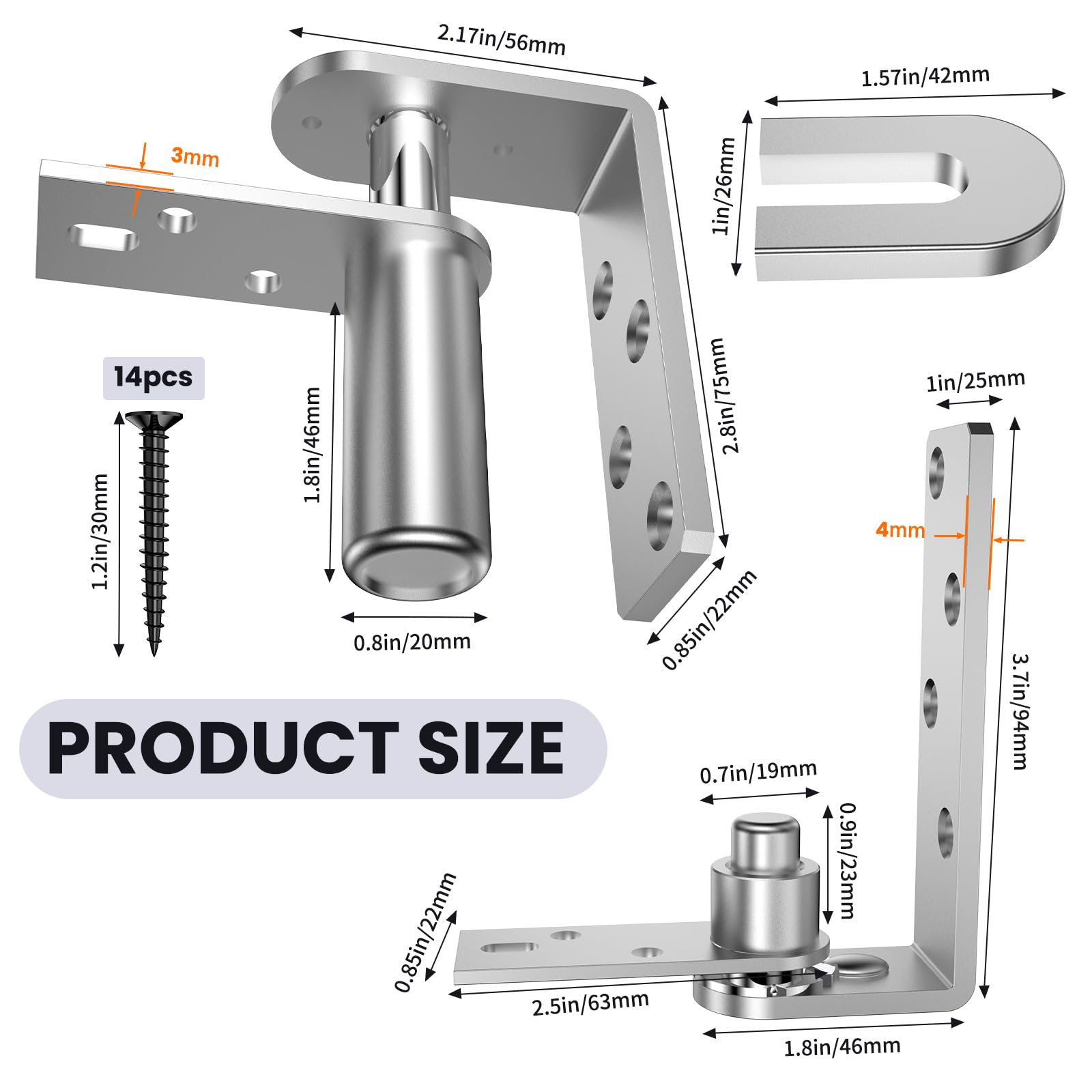 Snapklik.com : KIMSOFUNNY Saloon Door Hinges 304 Stainless Steel ...