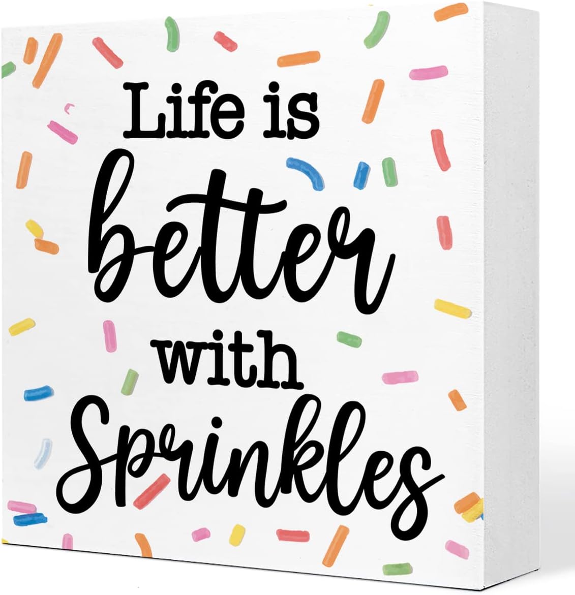 Amazon.com: Life with Sprinkles Wooden Box Sign Bakery Decor, Dollhouse ...