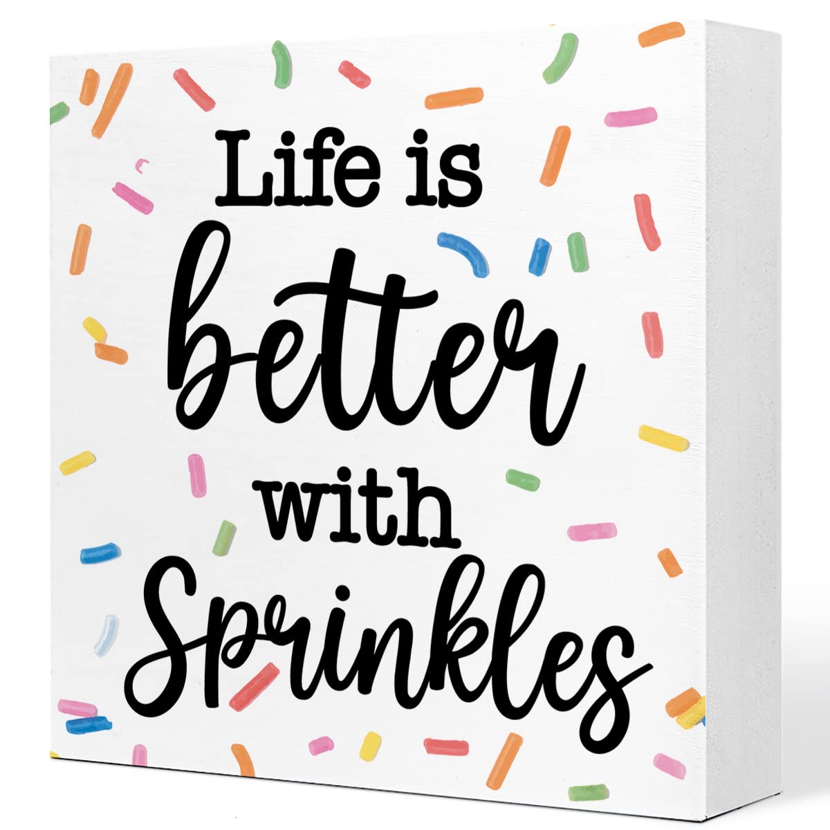 Amazon.com: Life with Sprinkles Inspirational Wooden Plaque Sign Desk ...