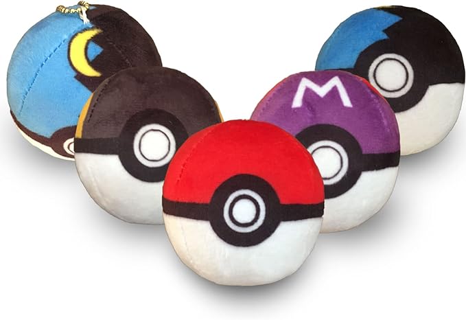 Amazon.com: 5 Pcs Mini Poke-ball Collection Complete Poke Battle Plush ...