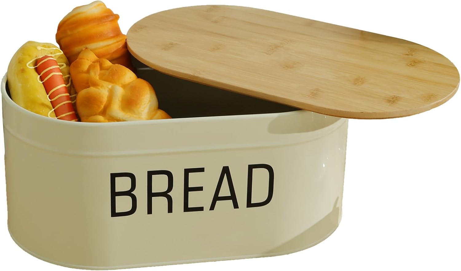 Amazon.com: Bread Box with Bamboo Cutting Board Lid,Large Capacity ...
